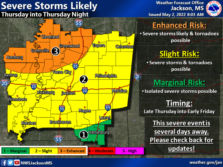 Severe Weather Possible In Northwest Mississippi Thursday Supertalk