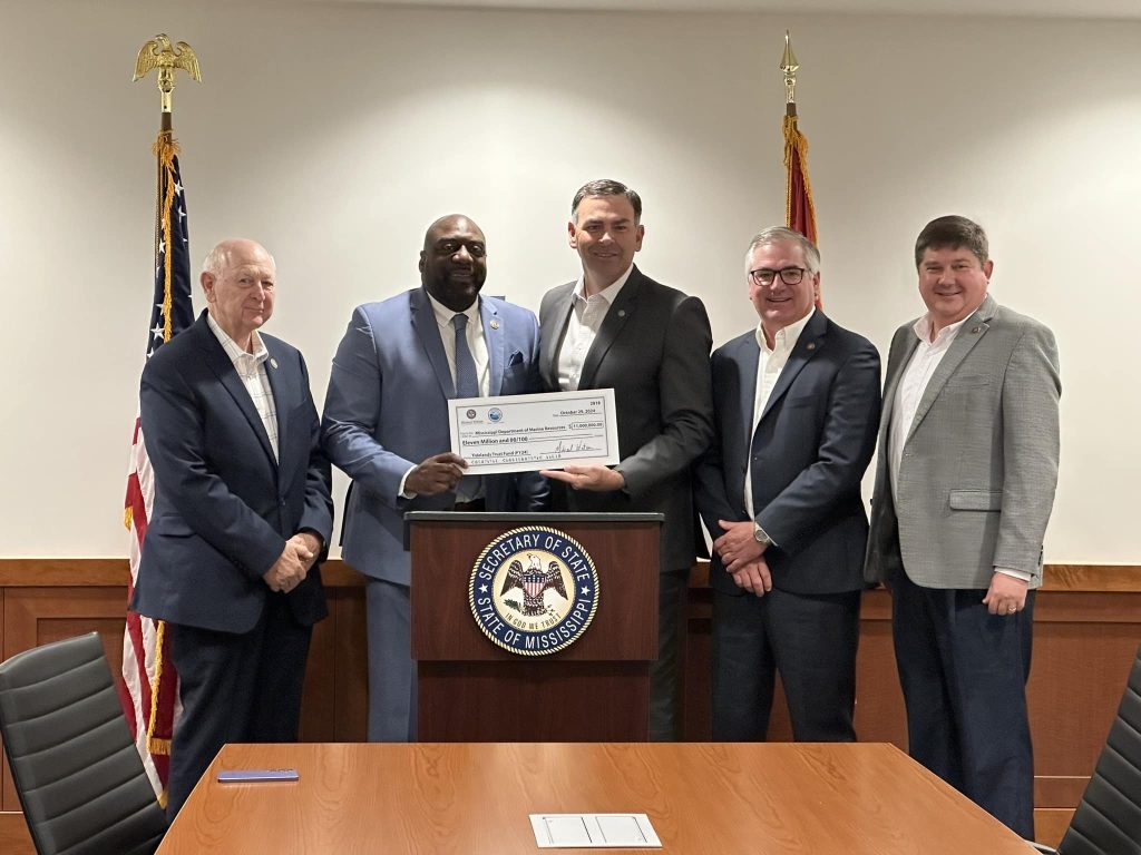 Secretary Watson presents $11M Tidelands Trust Funds check to MDMR ...